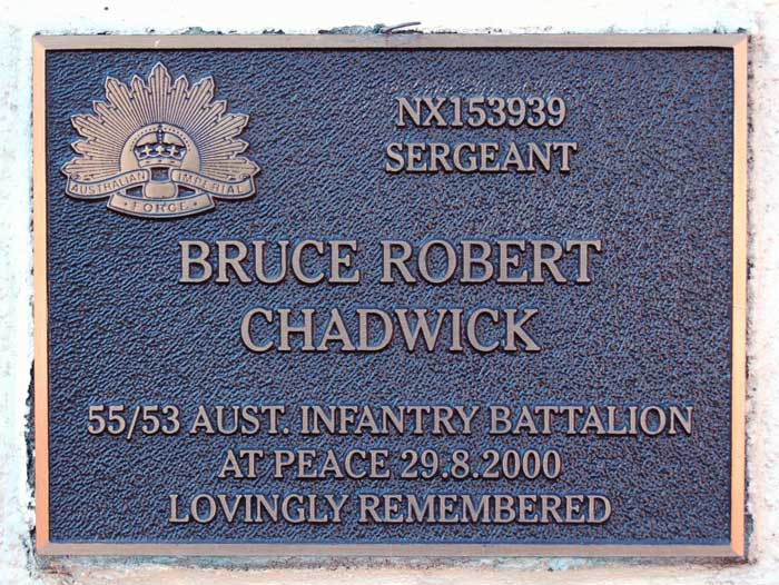 Chadwick, Bruce Robert - Kokoda Track Memorial Walkway