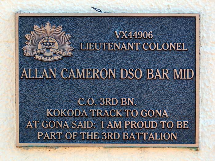 Cameron DSO Bar MID, Allan - Kokoda Track Memorial Walkway
