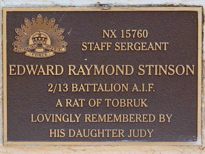 Stinson, Edward Raymond - Kokoda Track Memorial Walkway